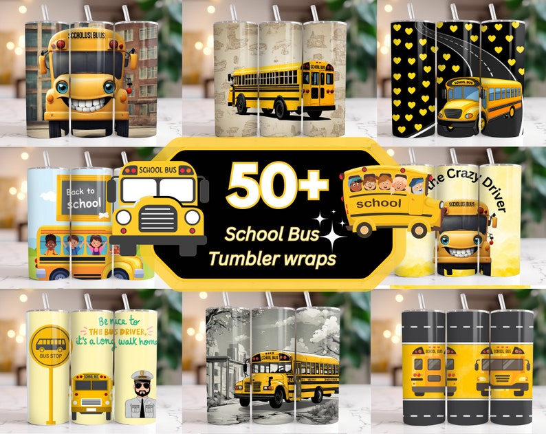 50+ School Bus Tumbler Wrap, Teacher Life Back to School, 20oz School ...