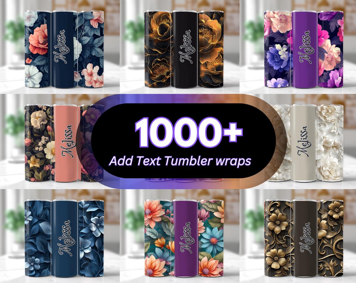 1000+ Add Your Own Text Tumbler Floral Add Your Name Tumbler, Floral ...