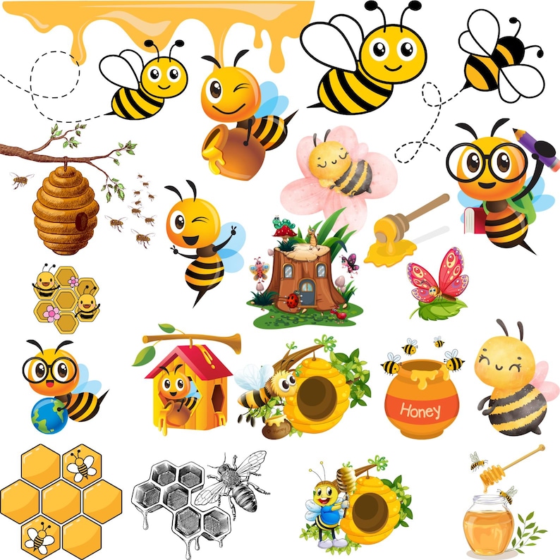 70+ Bee Svg Bundle,honey Bee Svg,bumblebee Svg,bee Quotes Svg,cute Bee ...