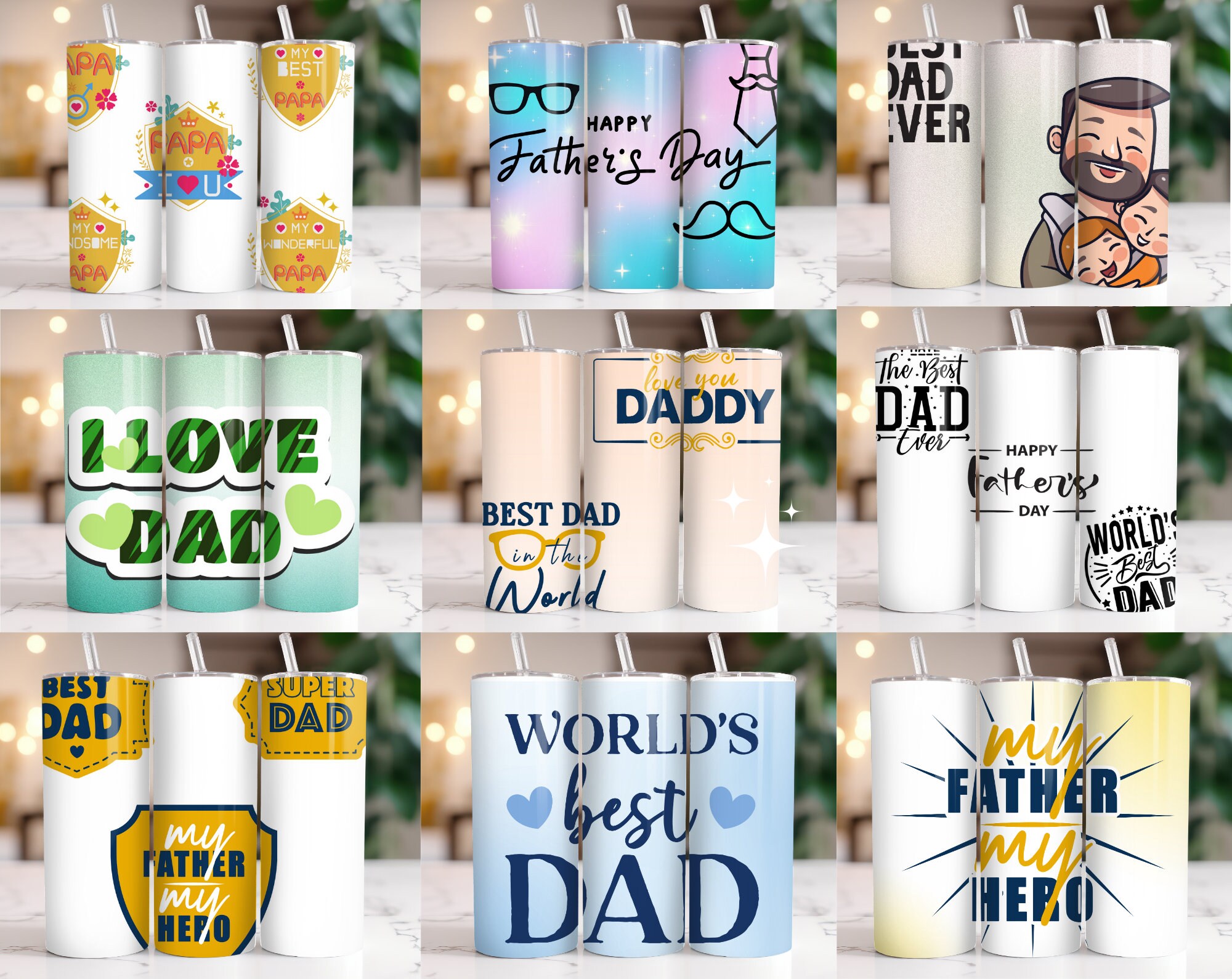 Fathers Day Tumbler Wrap Dad Life Tumbler Funny Dad 20oz Skinny Tumbler ...