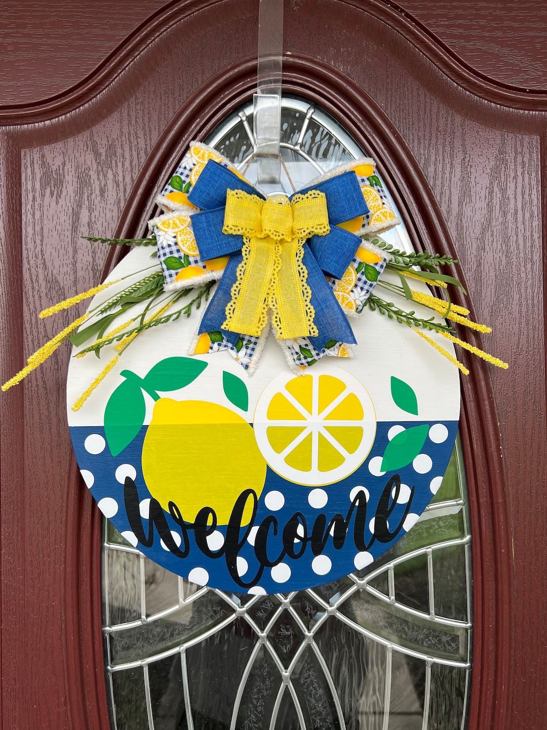 Summer Lemon Welcome Sign for a Vibrant Entryway, Kitchen Lemon Sign ...
