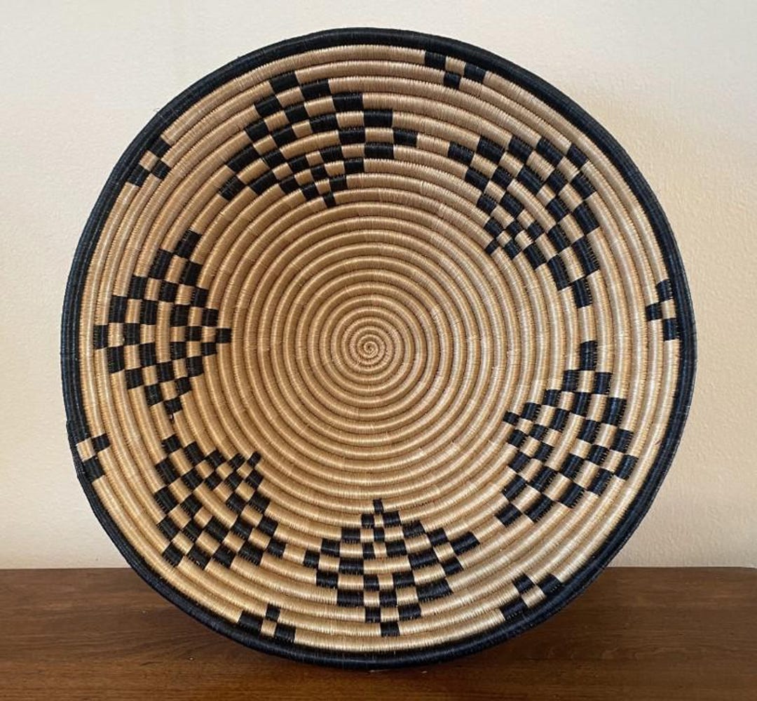 African Wall Basket, Rwanda Basket, Woven Bowl, Natural Sisal Fiber ...