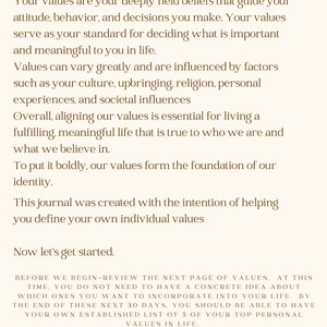 Personal Values Prompt Journal - Etsy