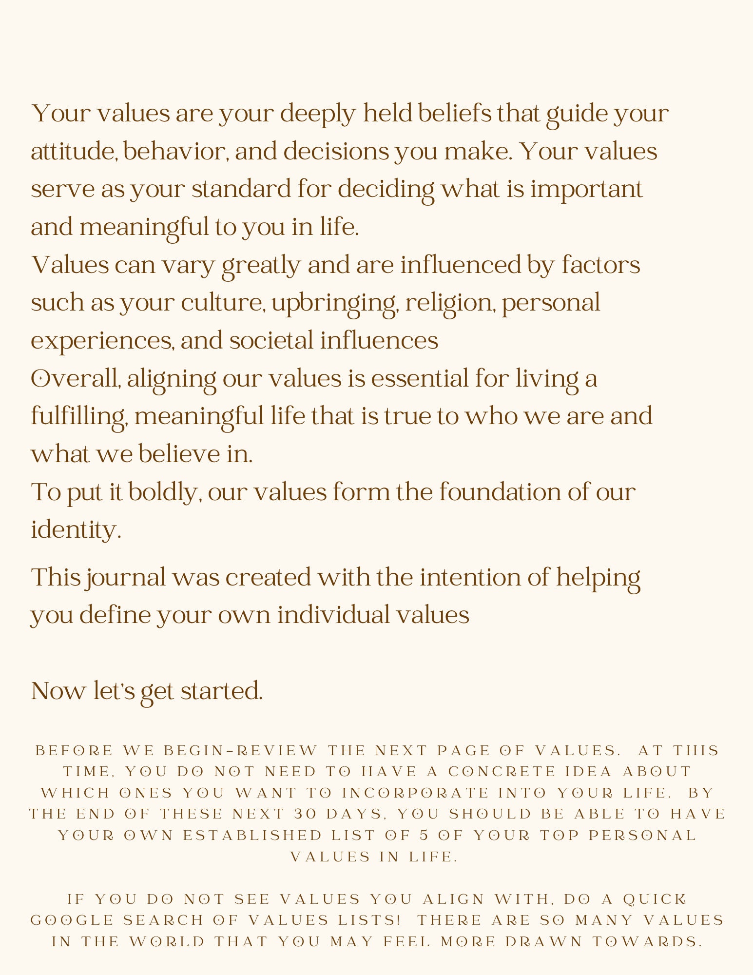 Personal Values Prompt Journal - Etsy