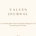 Personal Values Prompt Journal - Etsy