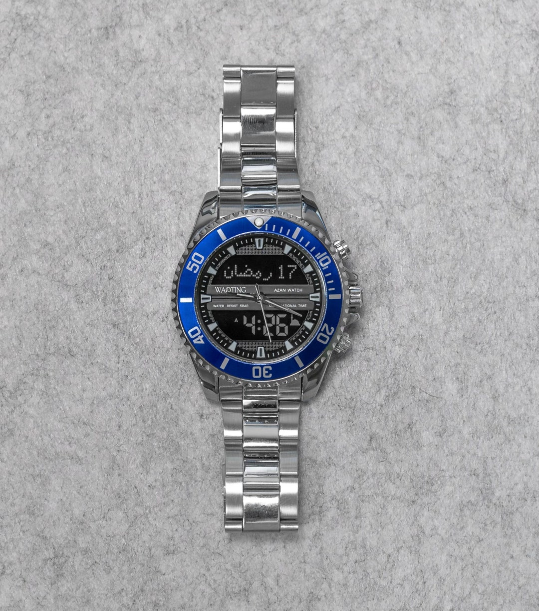 Men's Muslim Watch, Athan Time, Prayer Times, Salah, Qibla Direction ...