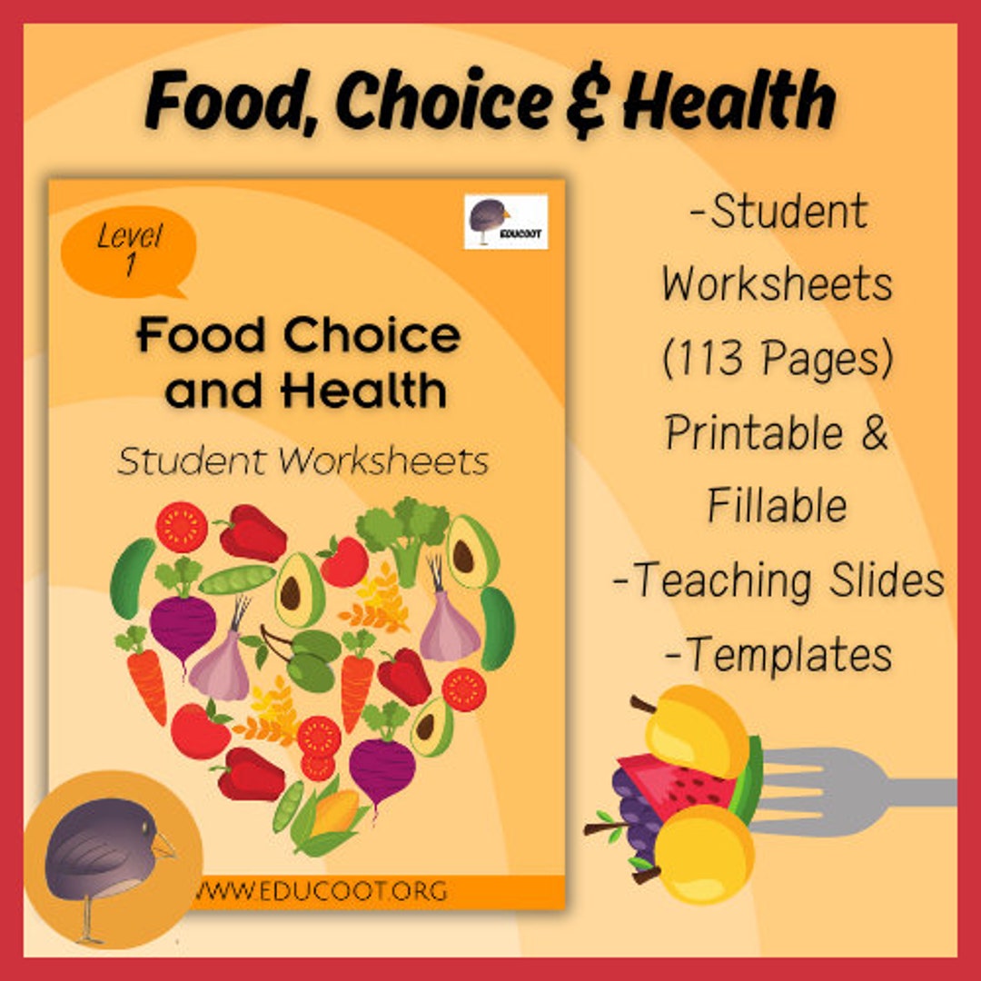 Level 1 Food Choice and Health Student Worksheets & Teaching Slides - Etsy