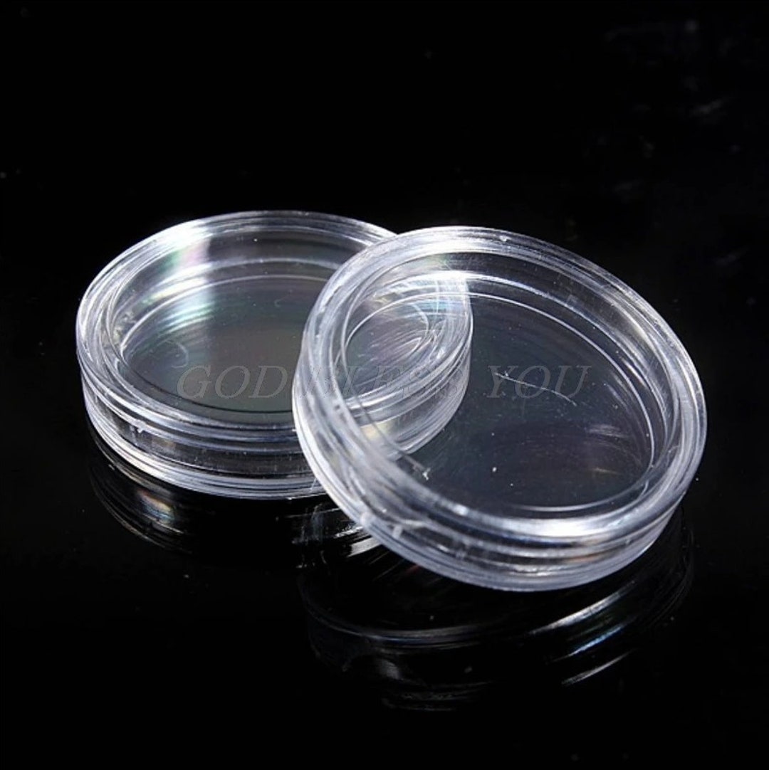 Set of 10 Compact Clear Plastic Coin Capsules for Small Round Coins - Etsy