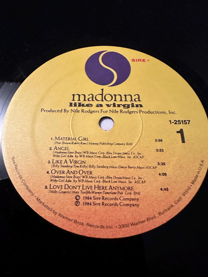 Madonna, Like a Virgin, Vinyl Album/record, Warner Brothers Records ...