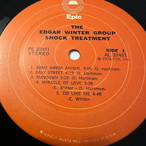 The Edgar Winter Group, Shock Treatment, Vinyl Record/album, AL 32461, CBS Records 1974 - Etsy