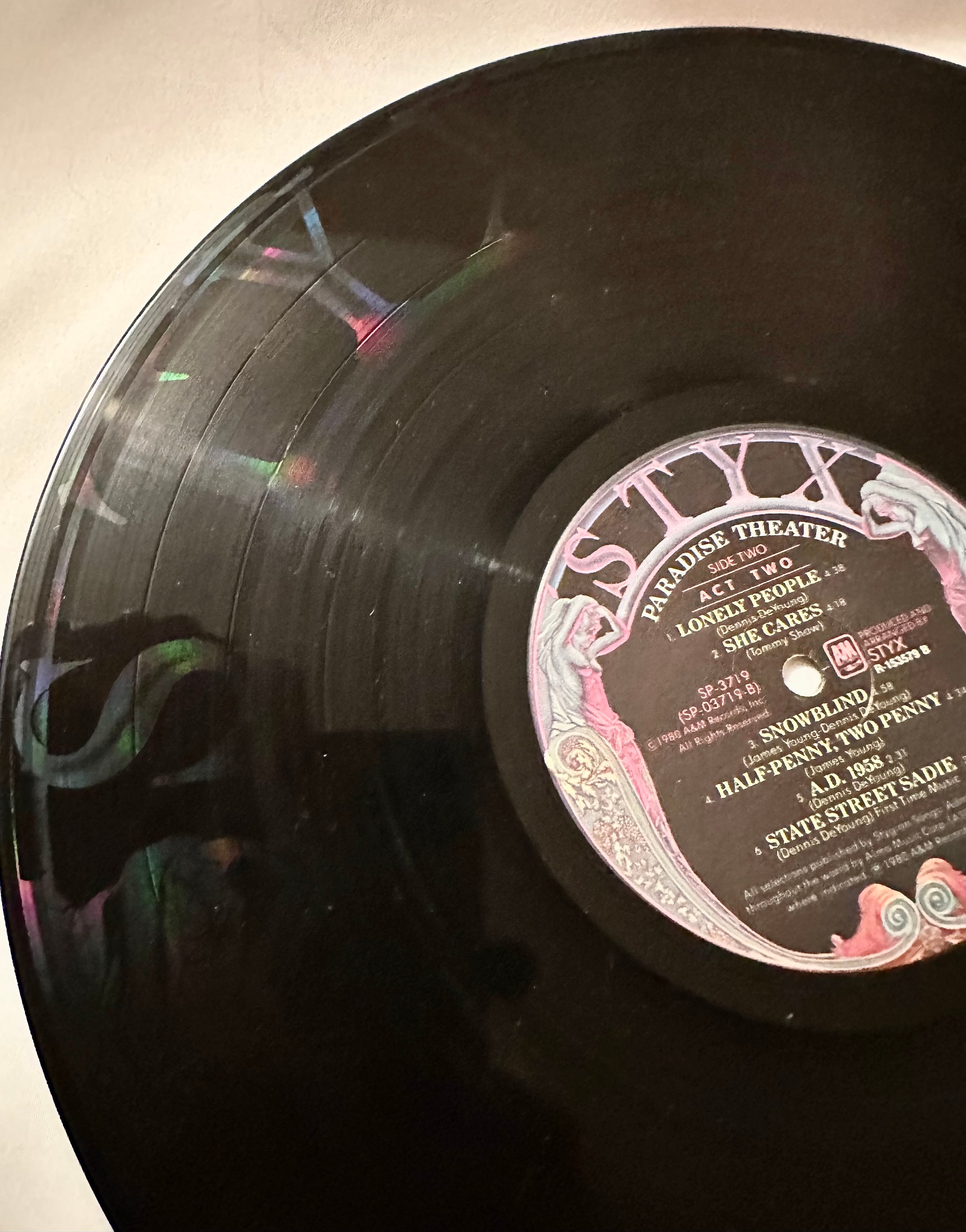 Styx, Paradise Theater, Vinyl Record/album, SP 3719, A&M Records 1980 ...