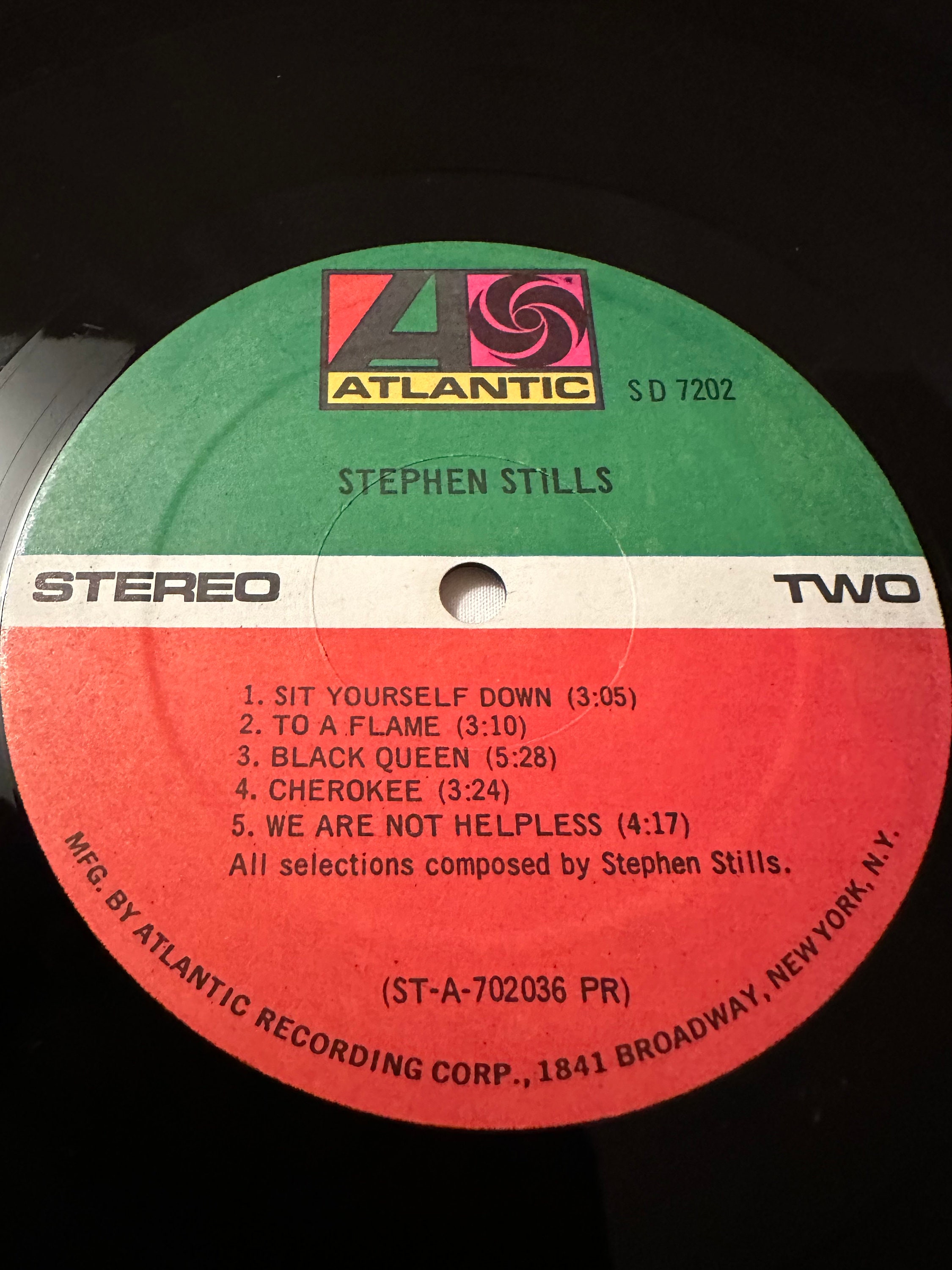 Steven Stills, Self Titled Vinyl Record/album, SD 7502, Atlantic ...