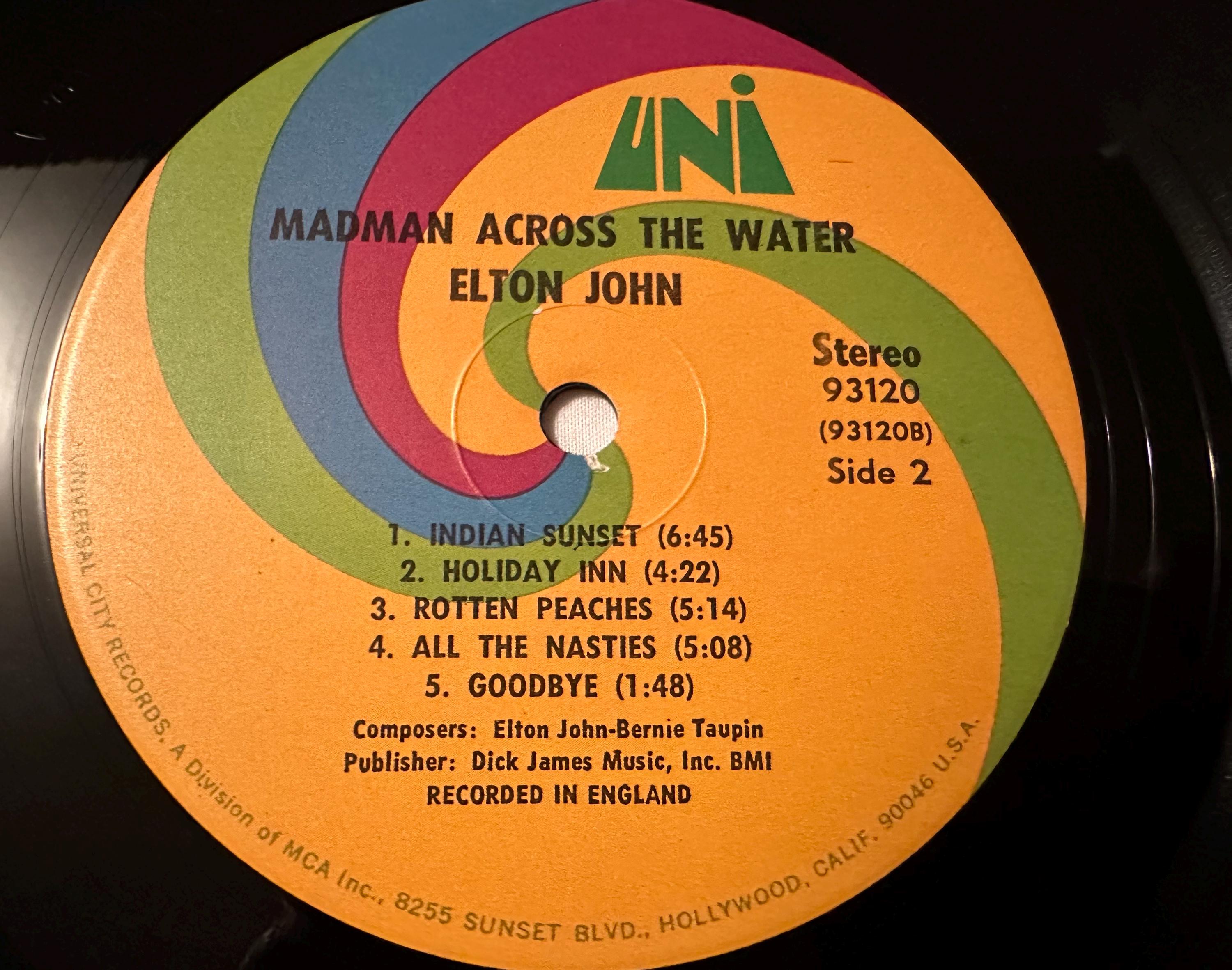 Elton John, Madman Across the Water, Vinyl Album/record, MCA Records ...