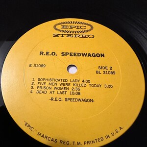 REO Speedwagon,self Titled Vinyl Album/record, Epic Records 1968, E ...