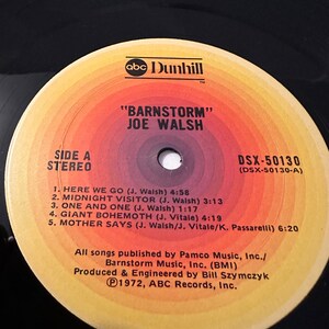 Joe Walsh, Barnstorm, Vinyl Album/record, CBS Records 1972, DSX 50130 ...