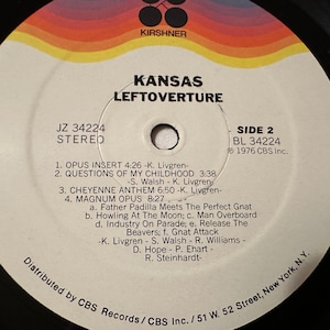 Kansas, Leftoverture, Vinyl Album/record, CBS Records, 1976, JZ 34224 - Etsy