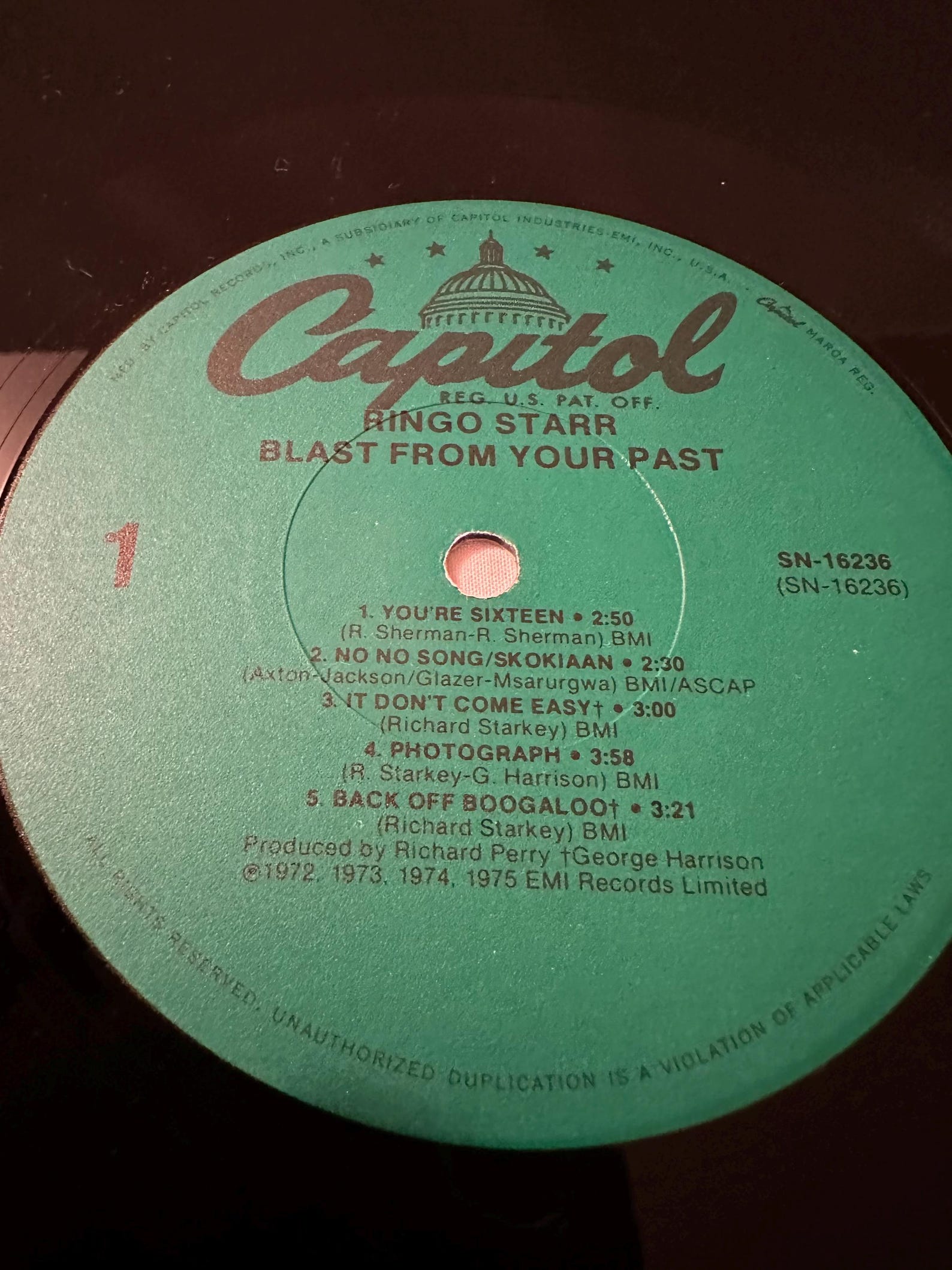 Ringo Starr, Blast From Your Past, Vinyl Album/record, Capitol Records ...