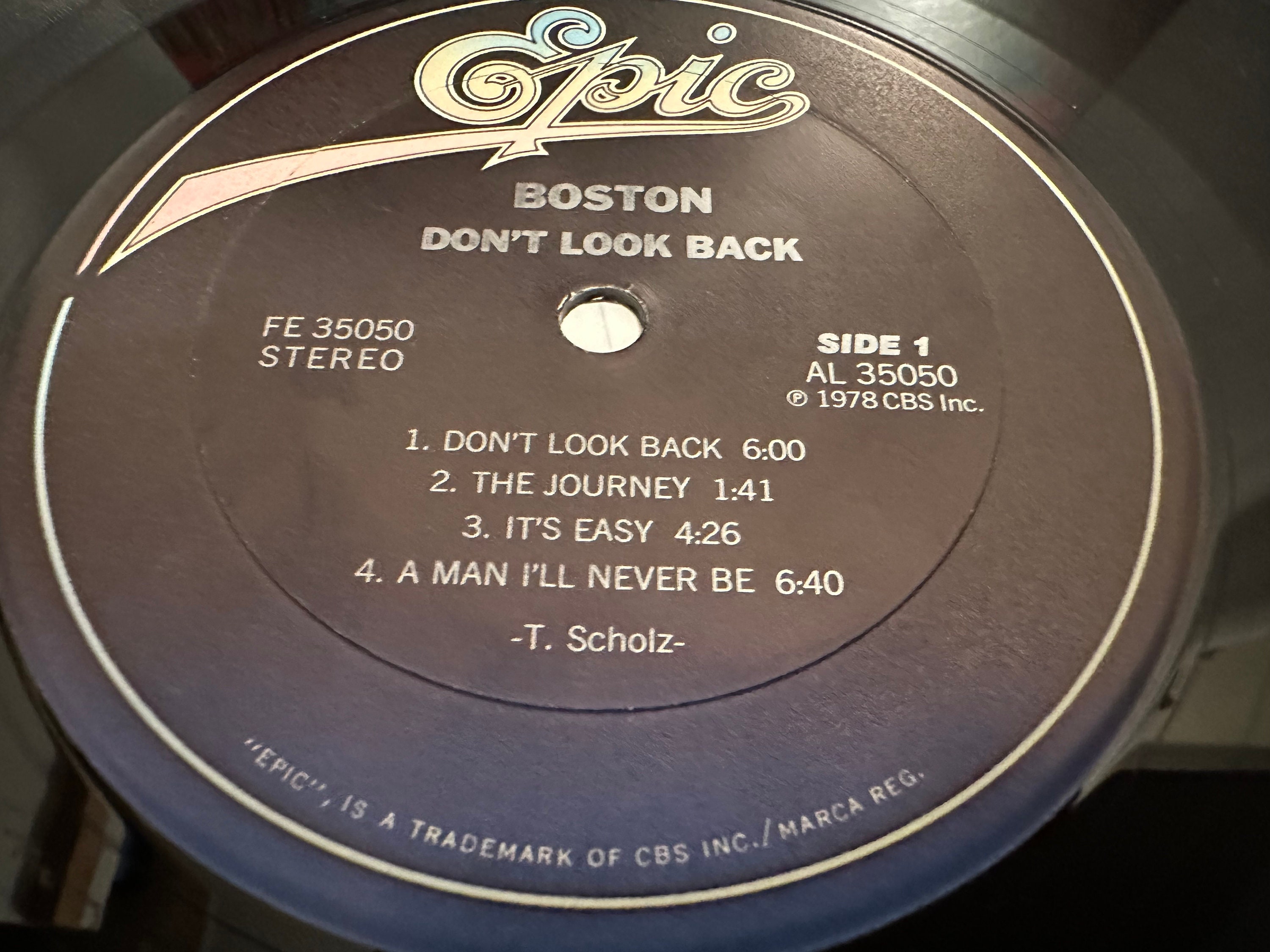 Boston,dont Look Back,vinyl Album,al35050,epic Records 1978 - Etsy