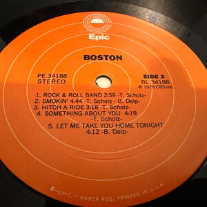 Boston ,vinyl Album/lp, Self Titled,al34188, Epic Records 1976 - Etsy