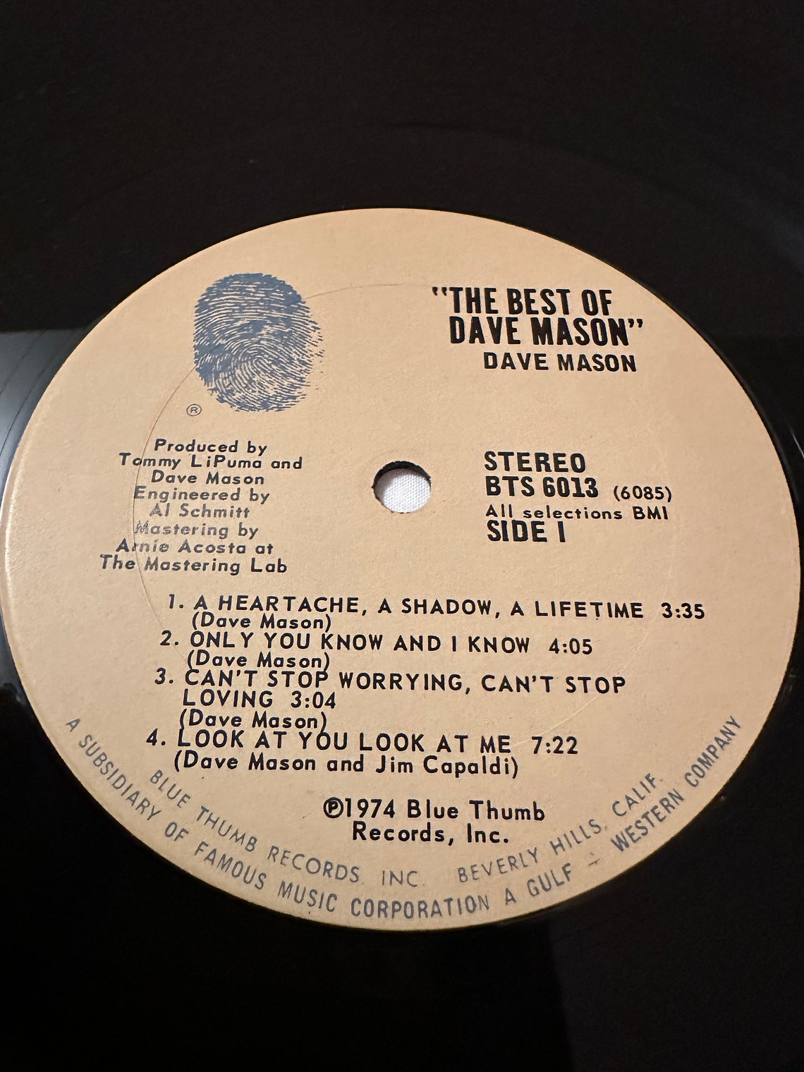 Dave Mason, Best of Dave Mason, Vinyl Record/album, BTS 6013, Blue ...