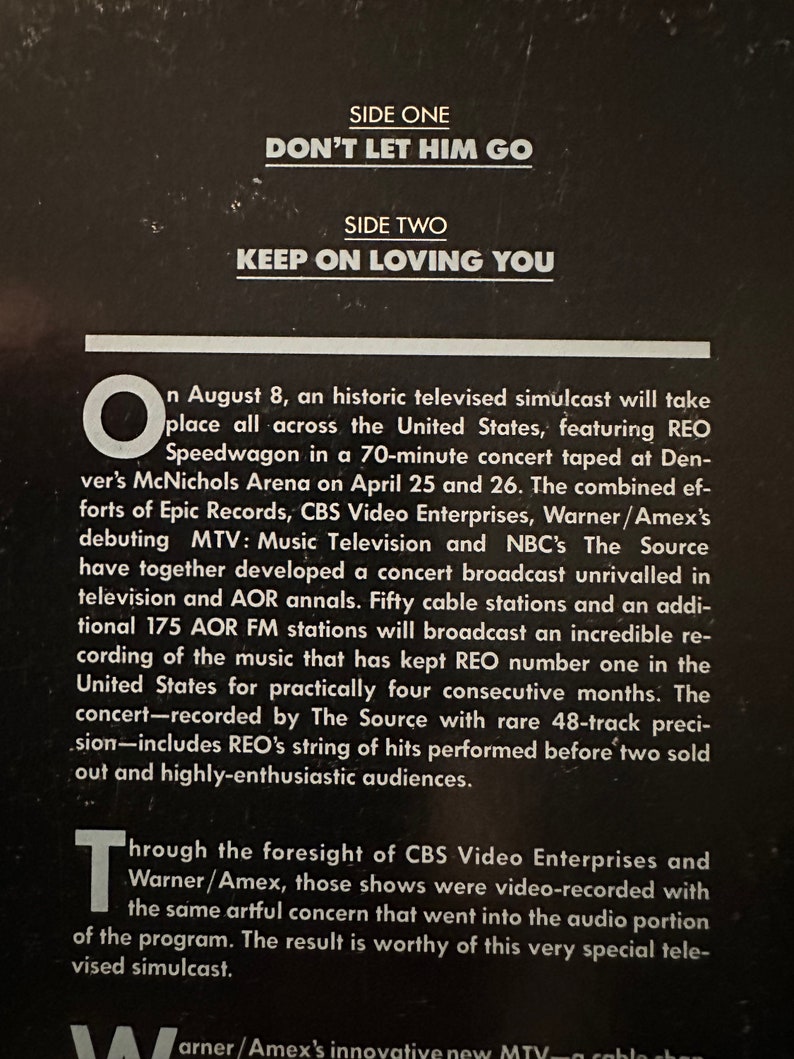 REO Speedwagon,live and in Color Hi Infidelity,live in Concert ...