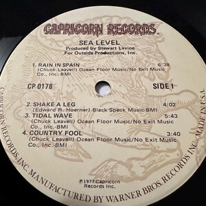 Sea Level, Self Titled Vinyl Album/record, Capricorn Records, 1977, CP ...