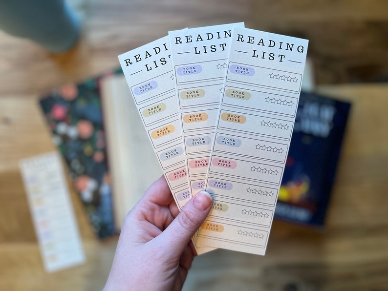Colorful Printable Reading List Bookmark | Reading Tracker Digital ...