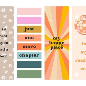 Retro Bookmark Set: 30 Fun Colorful Designs (digital Download) - Etsy
