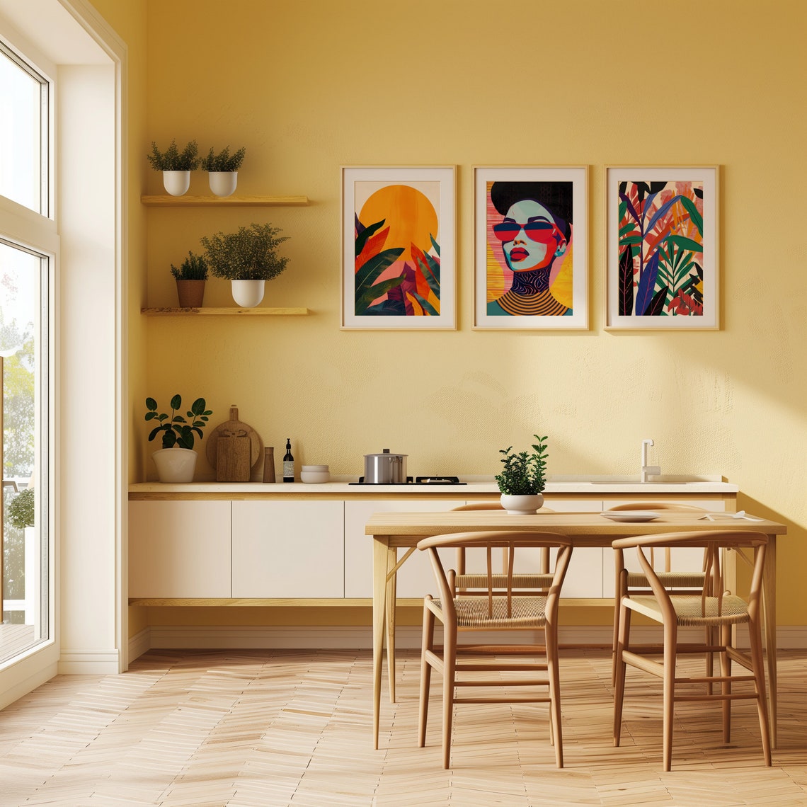 Funky Mood | Retro Funky Wall Art Set of 3 | Vibrant Colors Pop Art ...