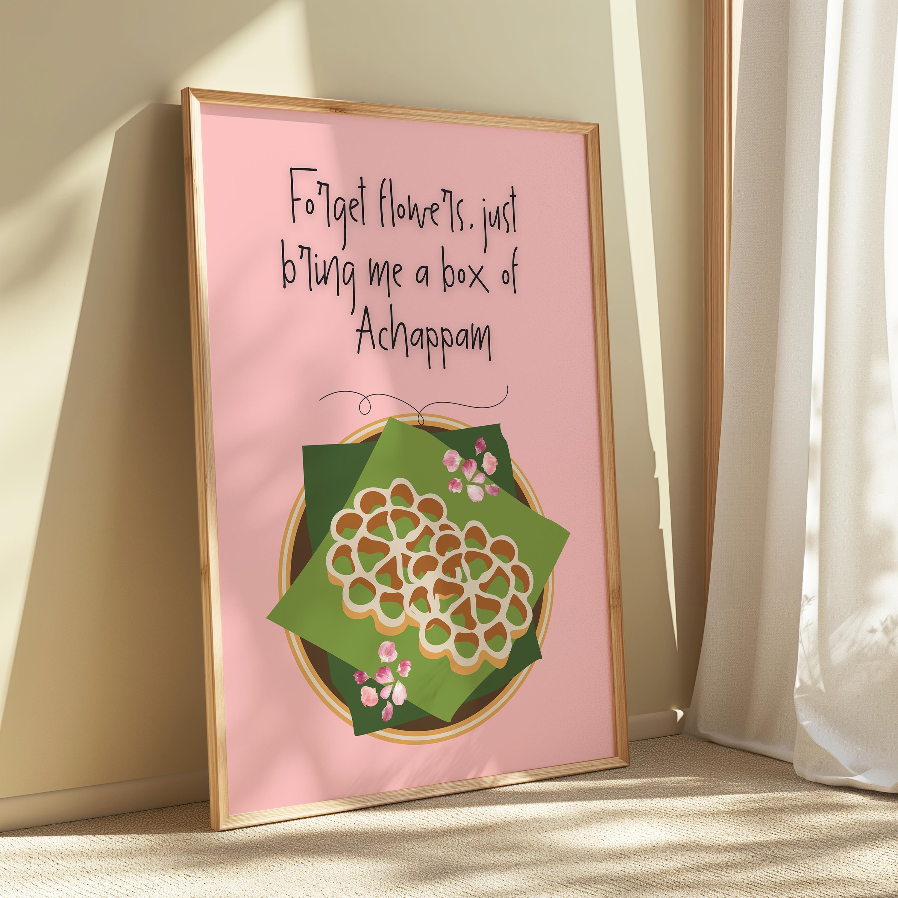 Achappam Kerala Snack Art Print, Forget Flowers, India Food Art ...