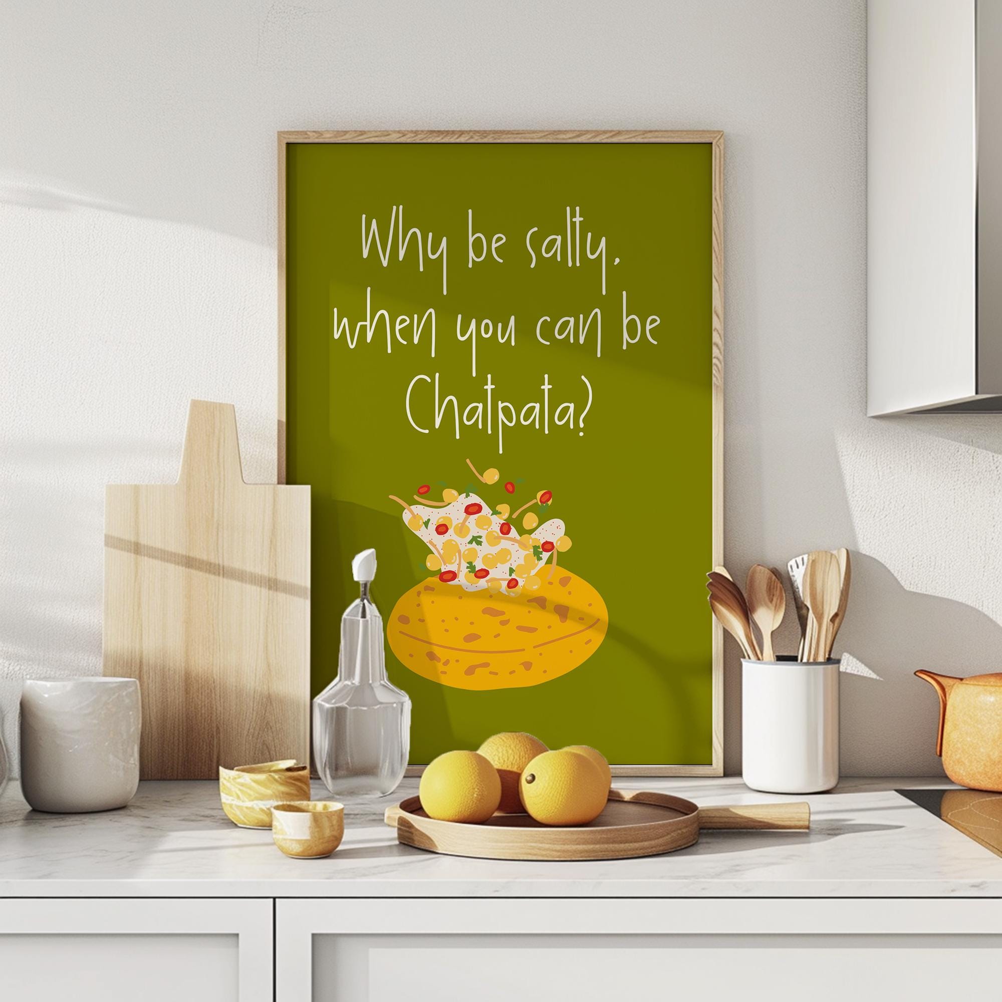 Dahi Puri Art Print: Indian Food Poster, Kitchen Cafe Decor (digital ...