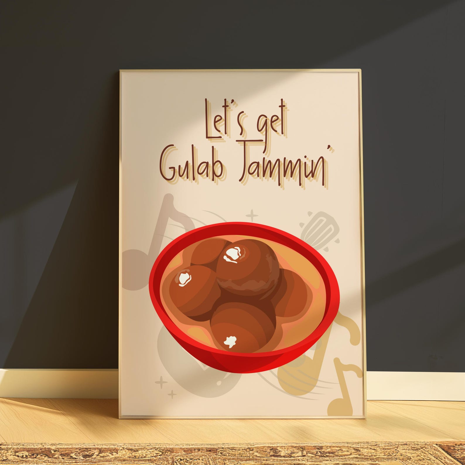 Gulab Jamun Art Print: Quirky Indian Food Poster (digital Download) - Etsy
