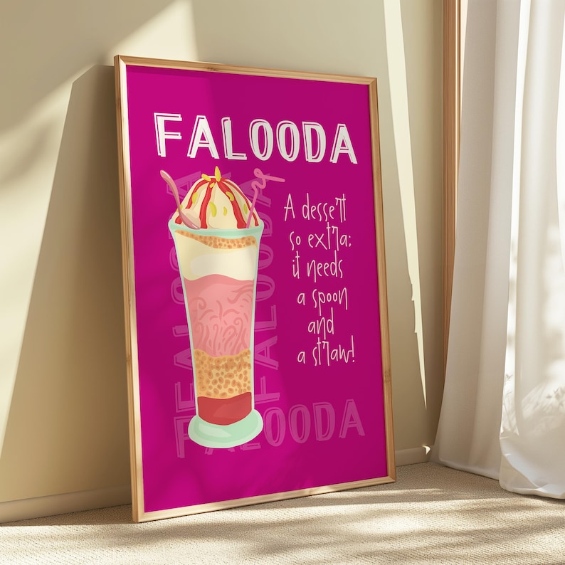Falooda Art Print: Modern Indian Dessert Poster (digital Download) - Etsy