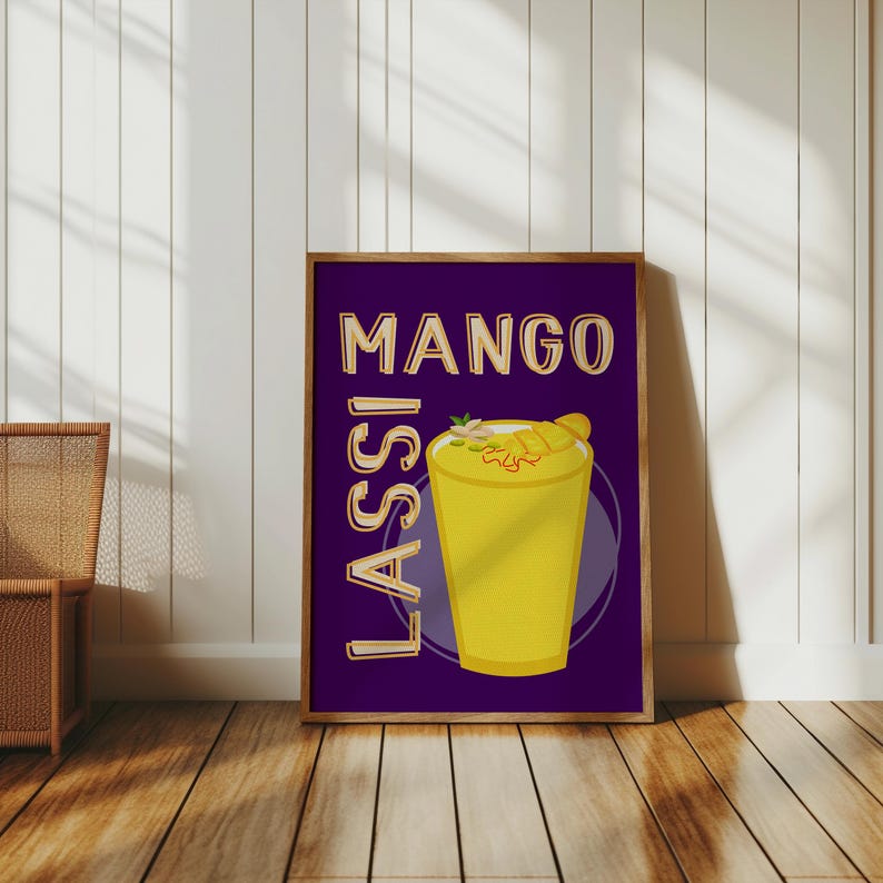 Mango Lassi Art Print: Modern Indian Food Poster (digital Download) - Etsy