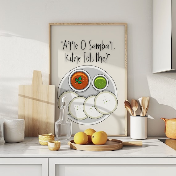 Idli Sambar Chutney Drawing