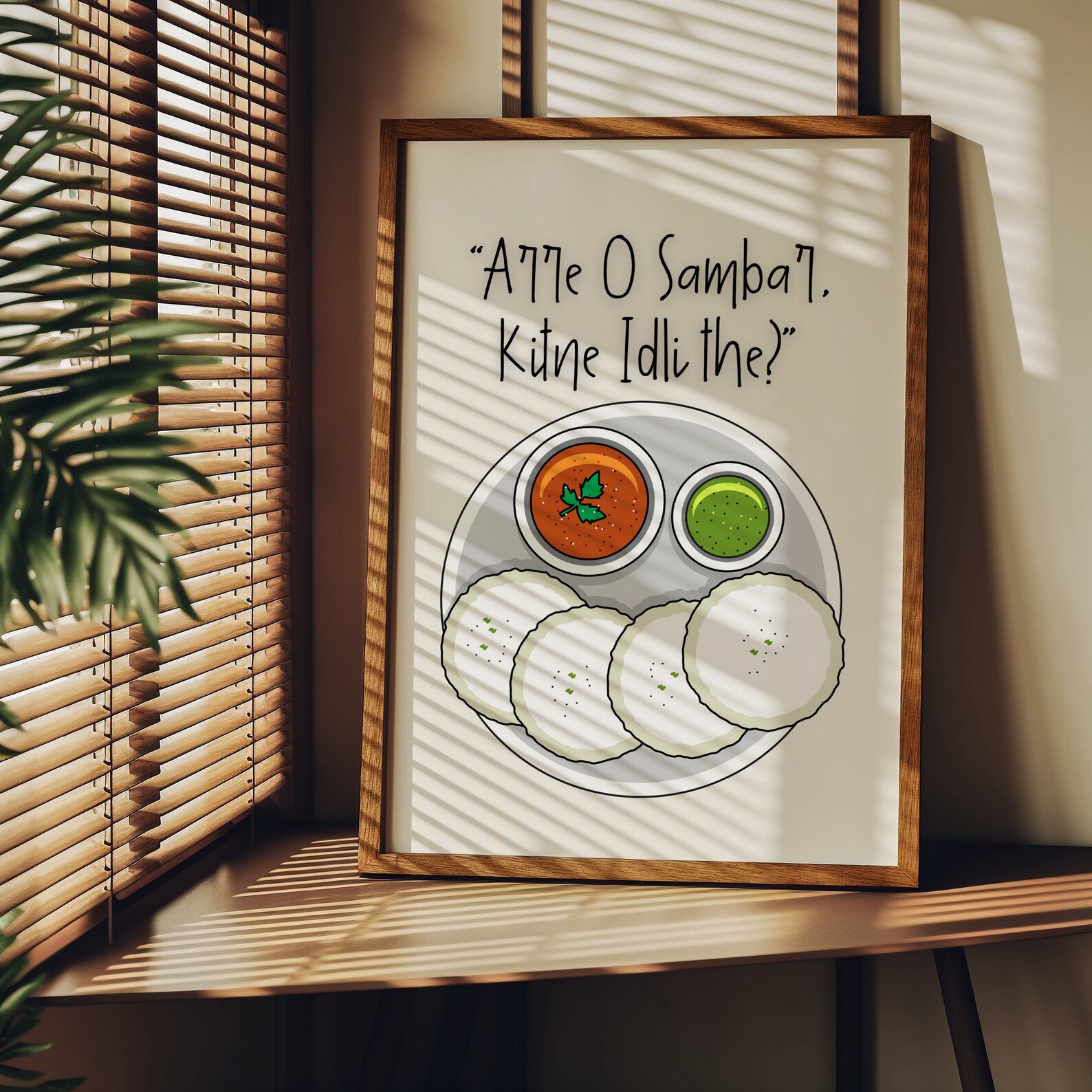 Idli Sambar Print India Poster Desi Art Kitchen Décor Food Art Eat Sign ...