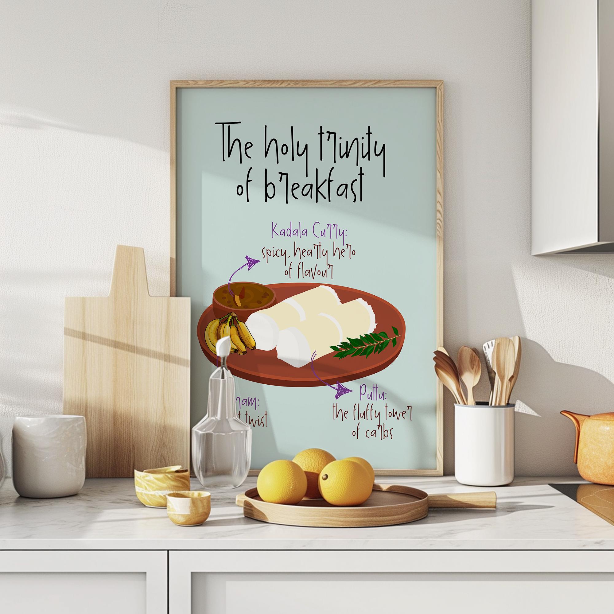 Kerala Breakfast Art Print: Puttu, Kadala Curry, Banana (digital ...