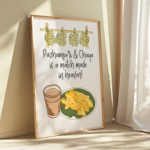 Kerala Food Art Print: Pazhampori & Chaya - South India Snack (digital ...