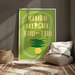 Nimbu Mirchi Vibrant Art Print, Desi Poster, Indian Wall Art Print ...