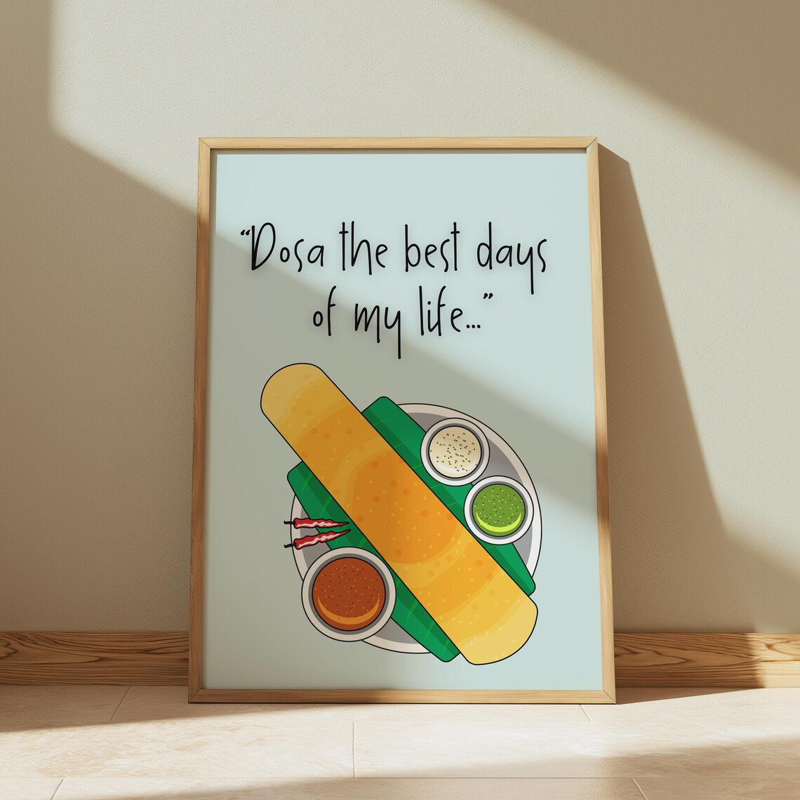 Dosa Print India Poster Desi Art Kitchen Décor Food Art Eat Sign ...