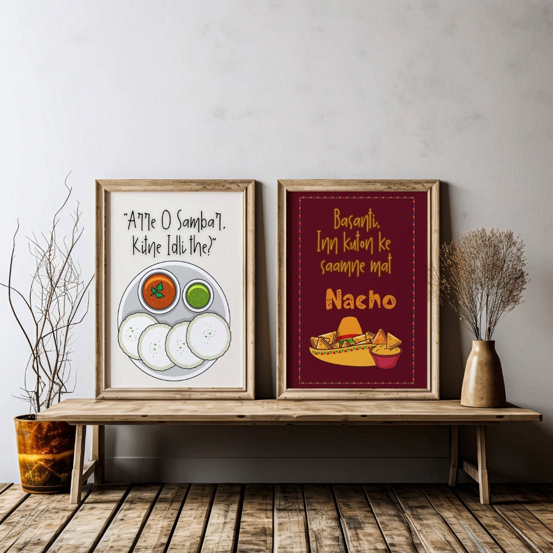 Idli Sambar Print India Poster Desi Art Kitchen Décor Food Art Eat Sign ...