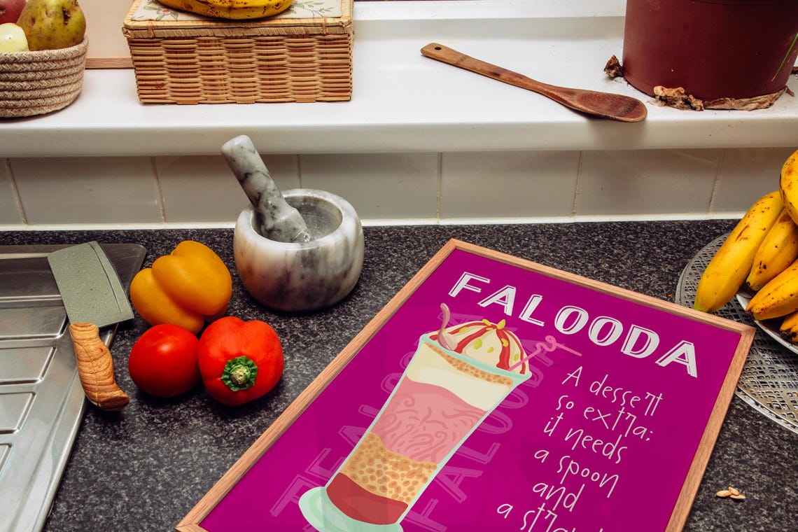 Falooda Art Print: Modern Indian Dessert Poster (digital Download) - Etsy