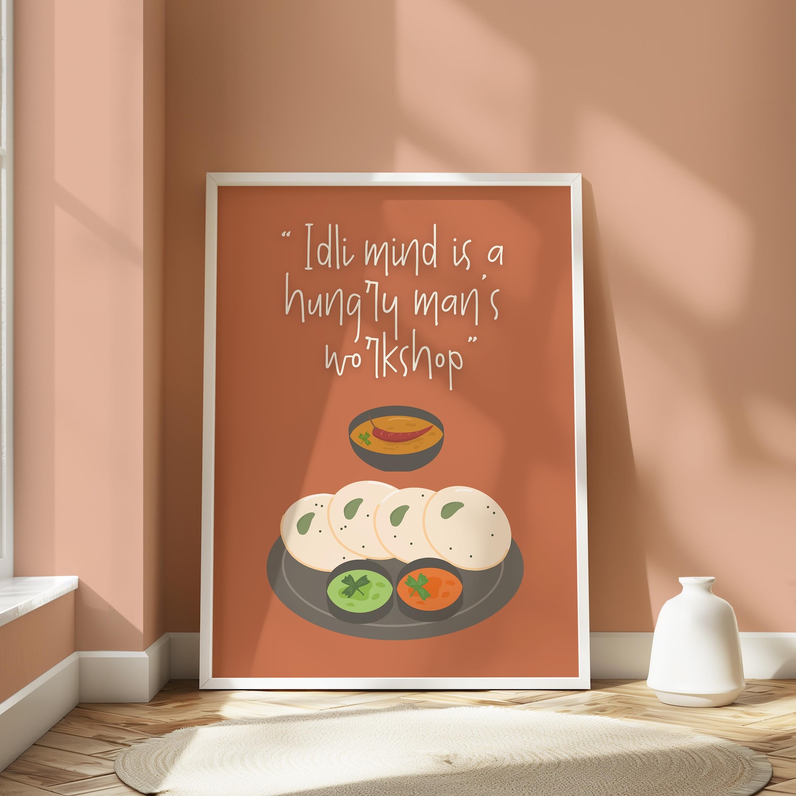 Idli Mind is Hungry Mans Workshop | Idli Sambar Print | India Poster ...