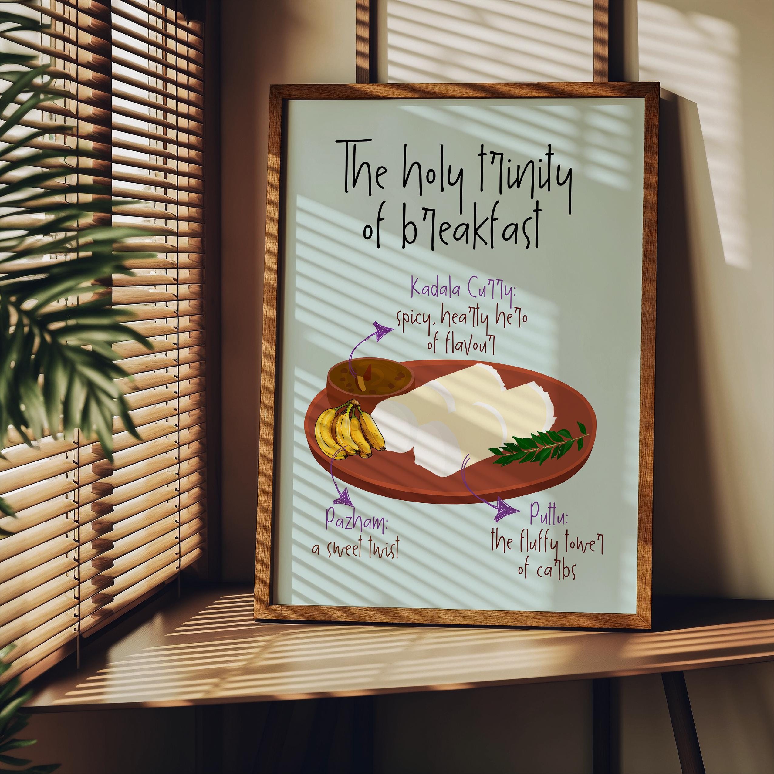 Kerala Breakfast Art Print: Puttu, Kadala Curry, Banana (digital ...