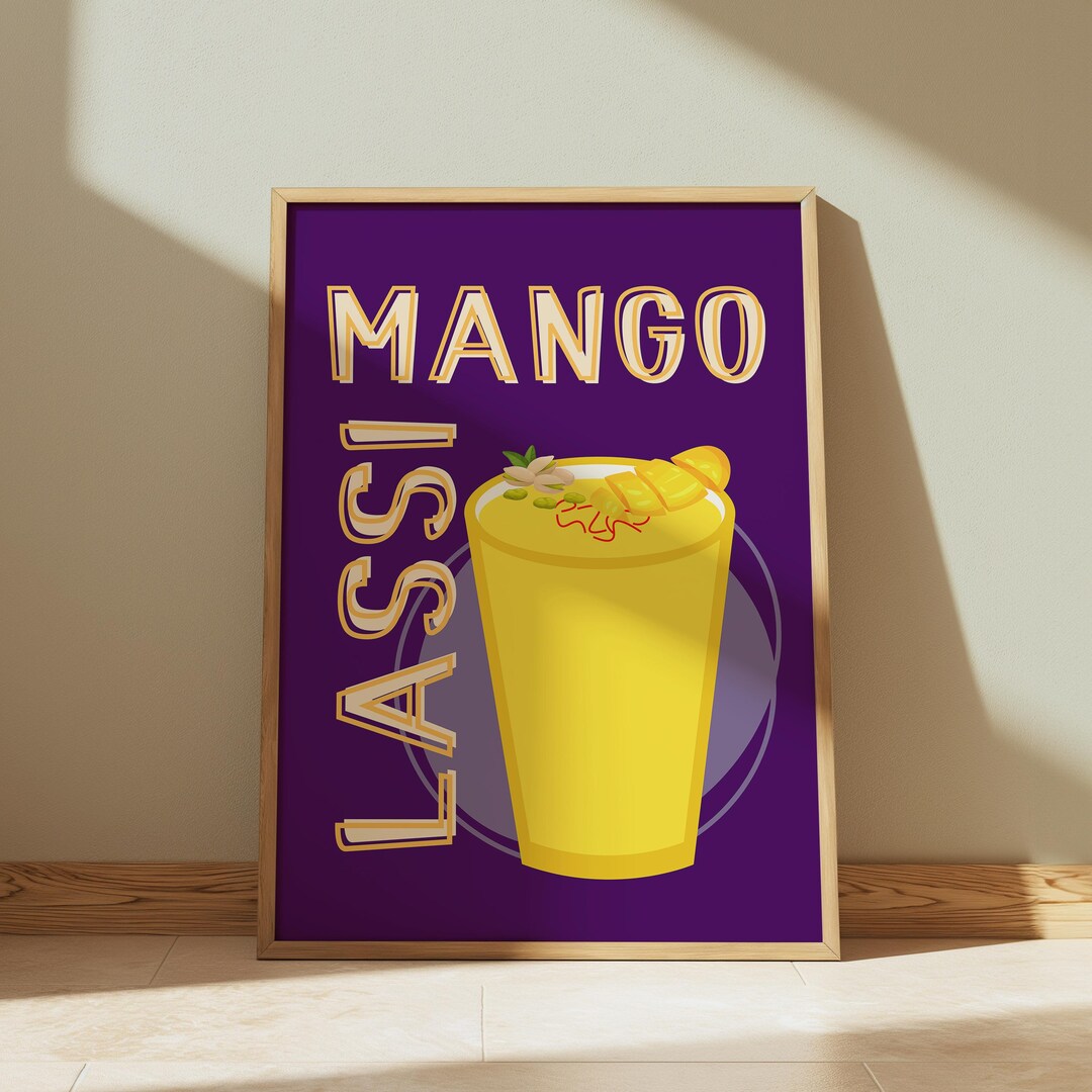 Mango Lassi Art Print Food Poster Modern Food Print Indian Food Art ...