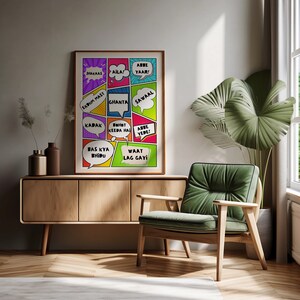 Mumbai Desi Slang, Pop Art Style Poster, Nostalgic Memory Wall Art ...