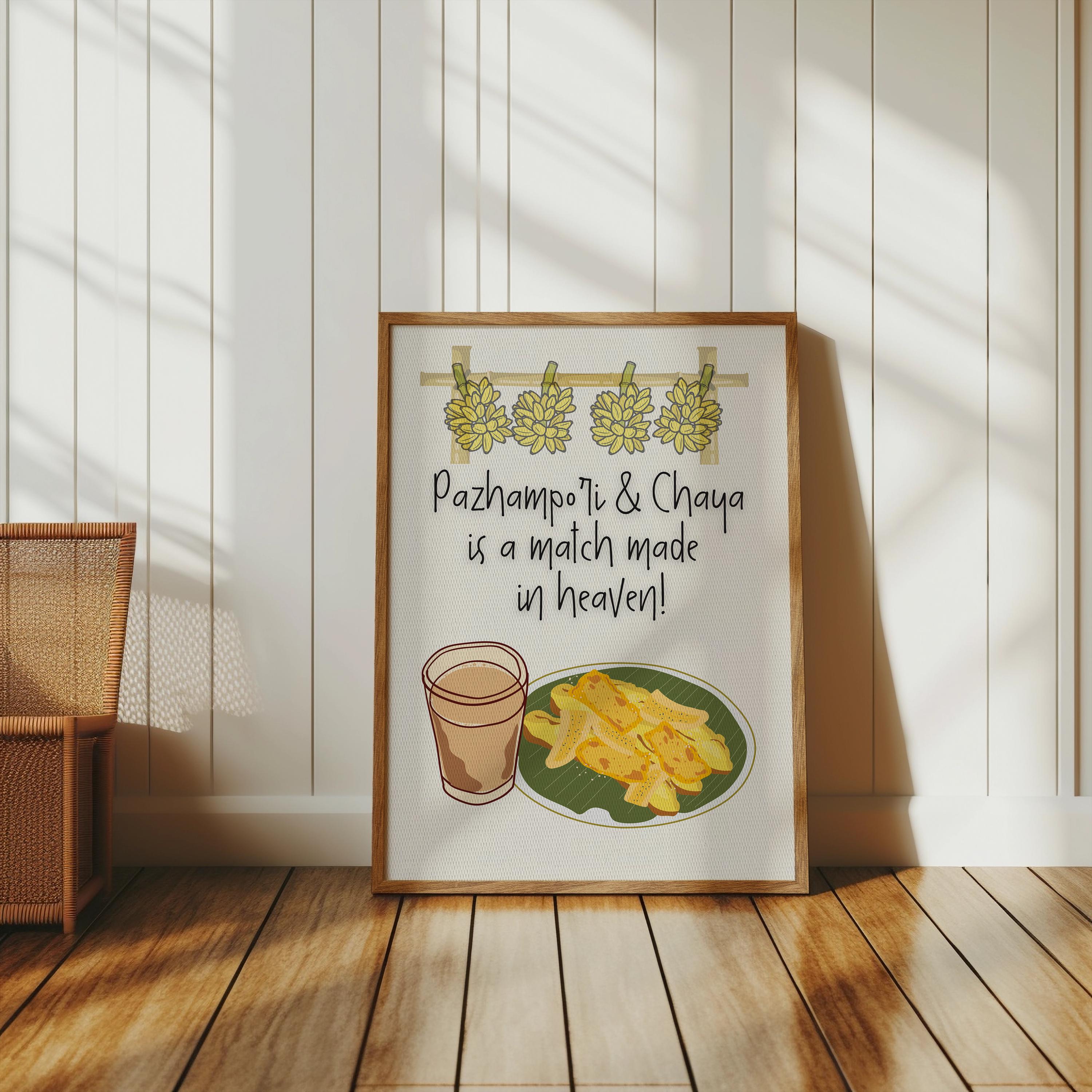 Kerala Food Art Print: Pazhampori & Chaya - South India Snack (digital ...