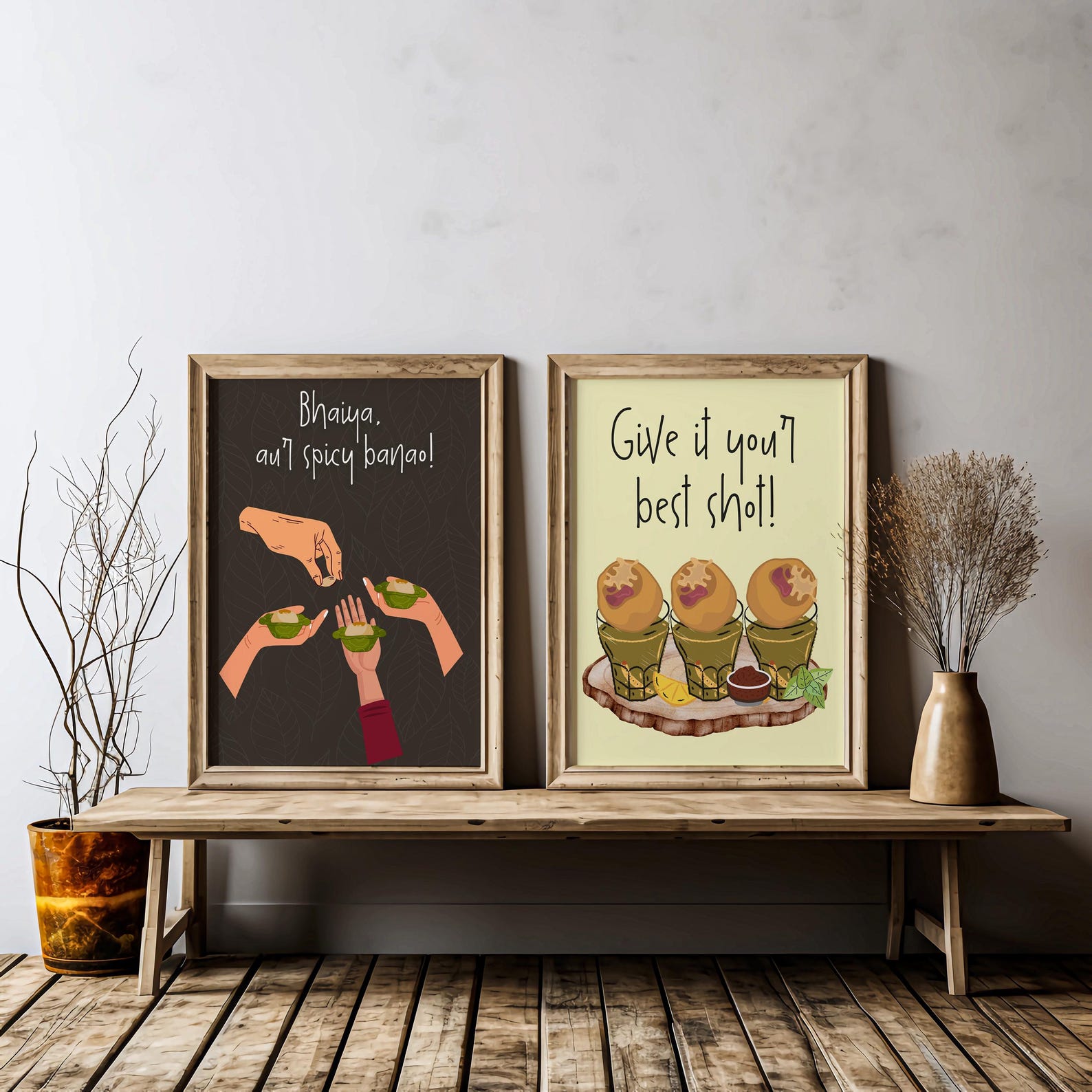 Pani Puri Art Print: Indian Food Poster, Kitchen Decor (digital ...