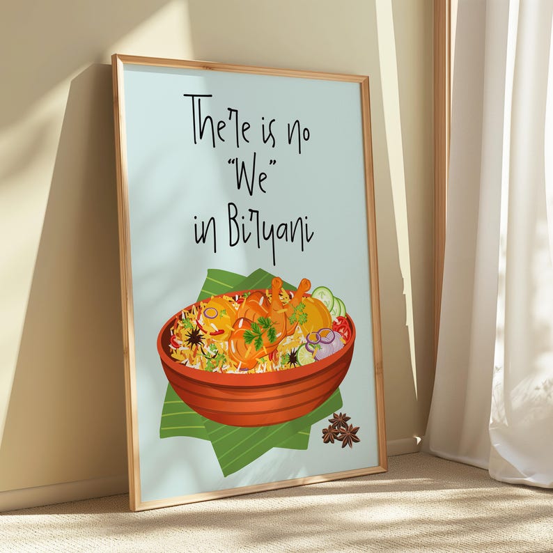 Biryani Print | India Poster | Desi Art | Kitchen Décor | Food Art ...