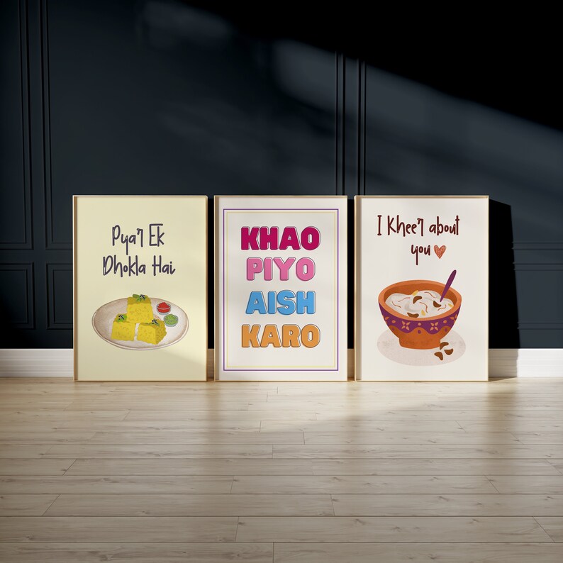 Pyar Ek Dhokla Hai, Witty Food Poster, Indian Kitchen Print, Desi Humor ...